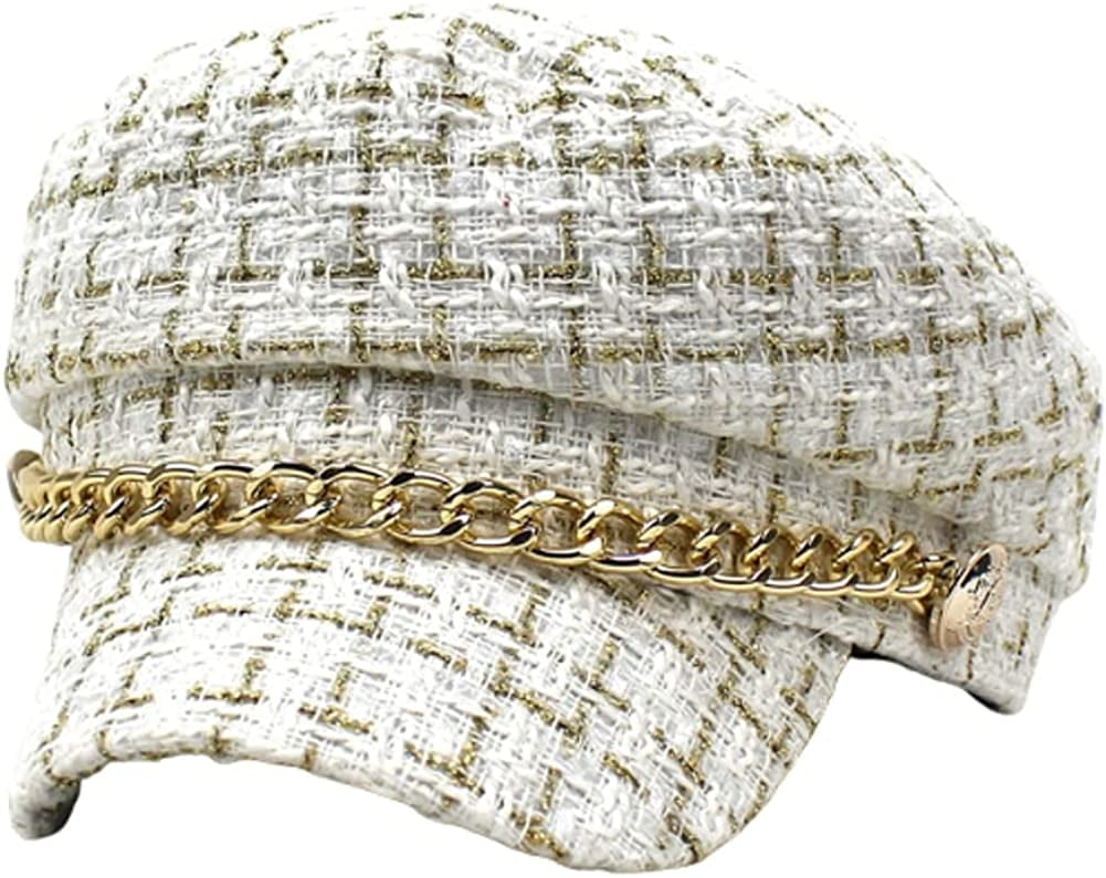 CoCopeaunts Women Newsboy Hats Plaid Tweed Baker Boy Fiddler Cap Beret ...