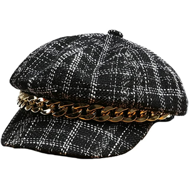 CoCopeaunts Women Newsboy Hats Plaid Tweed Baker Boy Fiddler Cap Beret ...