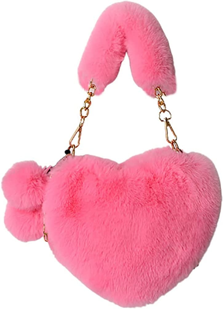 CoCopeaunts Women Plush Handbag Shoulder Bag Purse Fluffy Fur Handbag ...