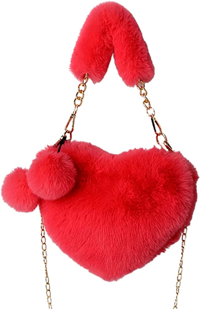 CoCopeaunts Women Plush Handbag Shoulder Bag Purse Fluffy Fur Handbag ...