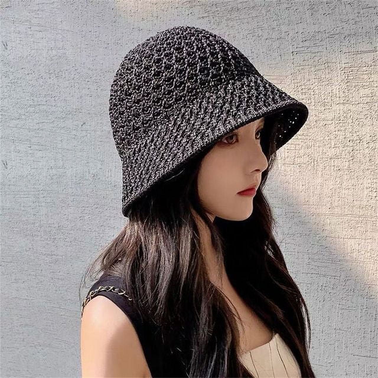 Cocopeaunts Women Summer Bucket Hat Folding Straw Hat Uv Protection Sun