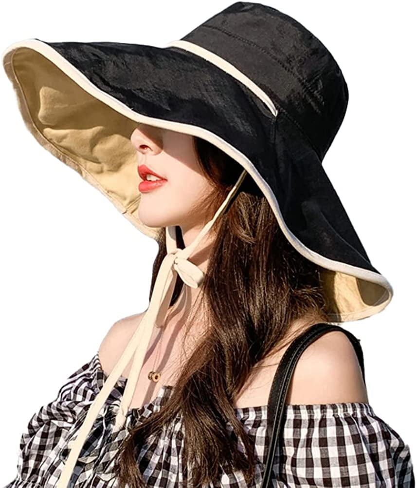 CoCopeaunts Women's Beach Bucket Hats, Sun Hats Large Wide Brim ...