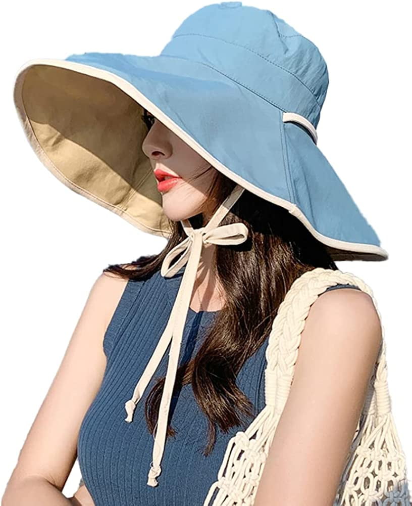 CoCopeaunts Women's Beach Bucket Hats, Sun Hats Large Wide Brim ...