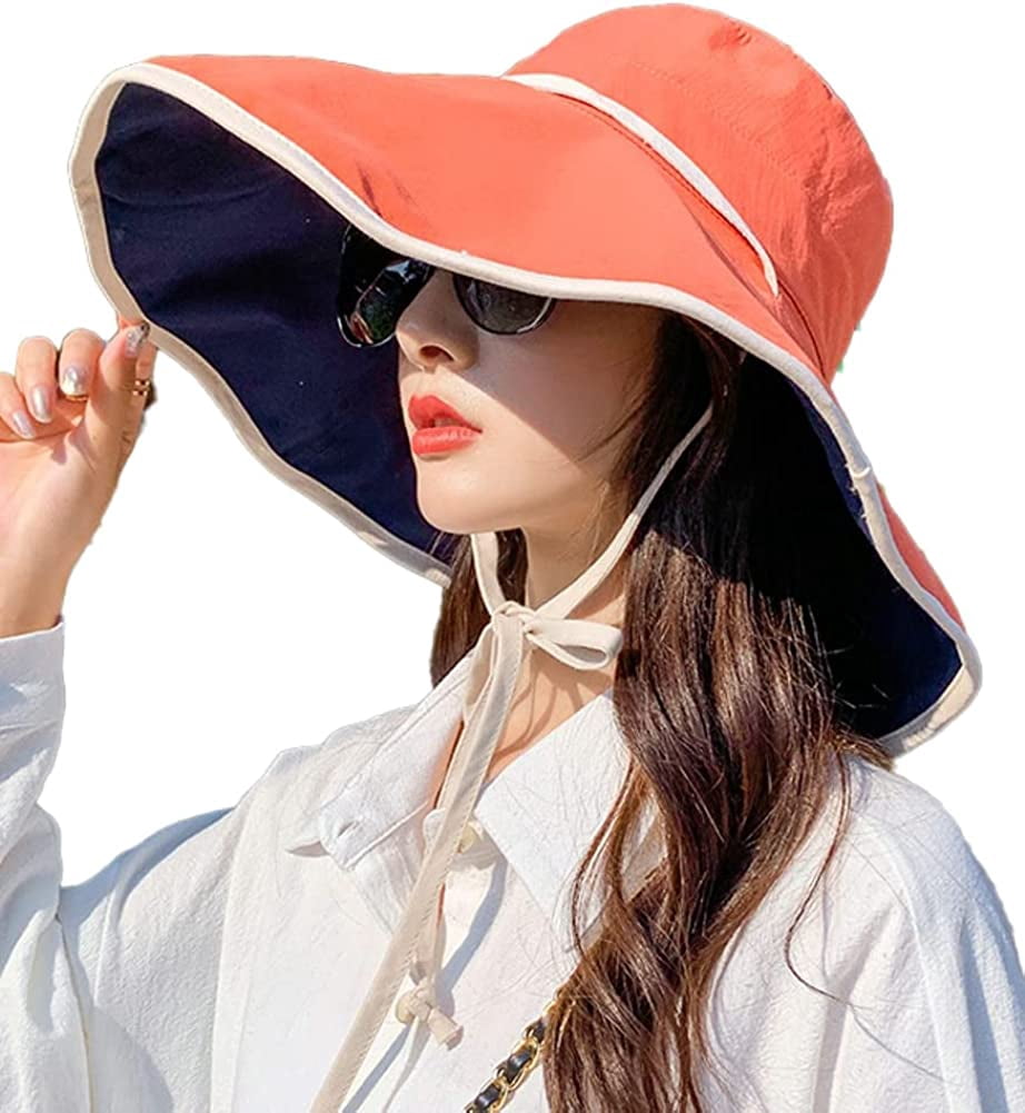 CoCopeaunts Women's Beach Bucket Hats, Sun Hats Large Wide Brim ...