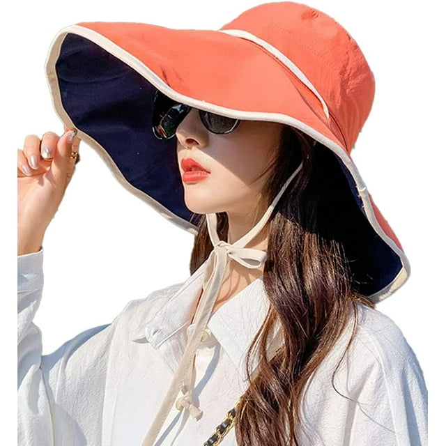 CoCopeaunts Women's Beach Bucket Hats, Sun Hats Large Wide Brim ...