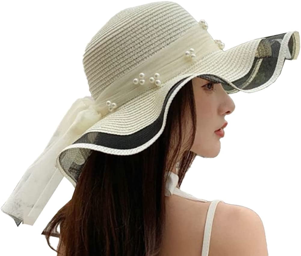 CoCopeaunts Women's Beach Straw Bucket Hats Stylish Sun Hats Straw ...