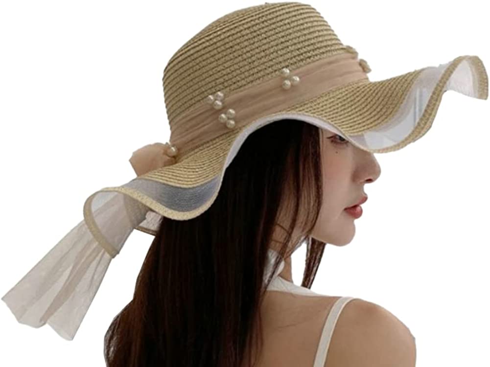 CoCopeaunts Women's Beach Straw Bucket Hats Stylish Sun Hats Straw ...