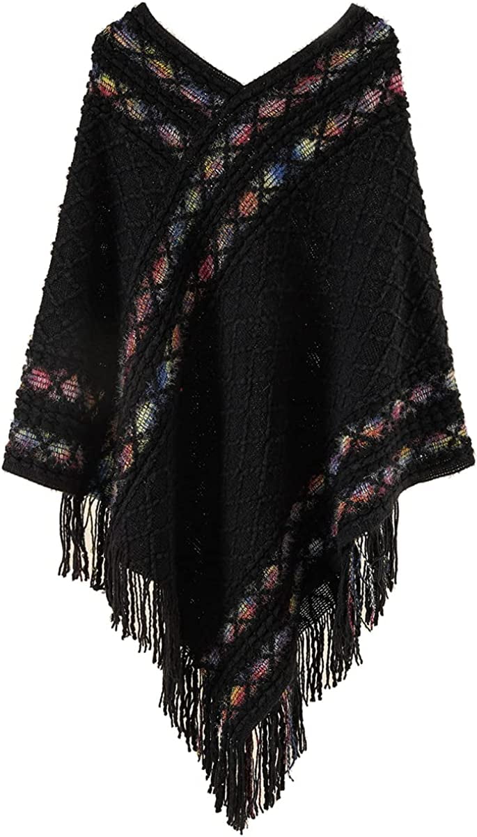 CoCopeaunts Women's Boho Cloak Casual Soft Blanket Scarf Versatile ...