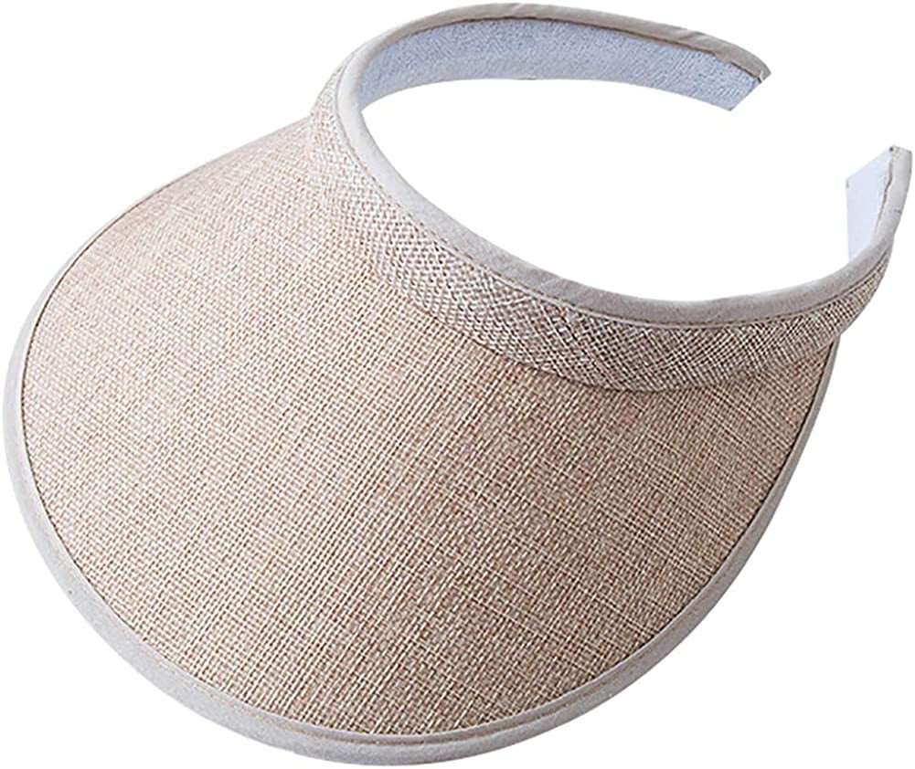 CoCopeaunts Women's Clip On Sun Visor Hat Wide Brim Summer Straw Hat ...