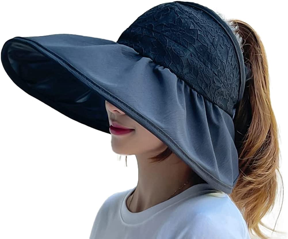 CoCopeaunts Women's Lace Sunhat UV Protection Stylish Beach Summer Cap ...