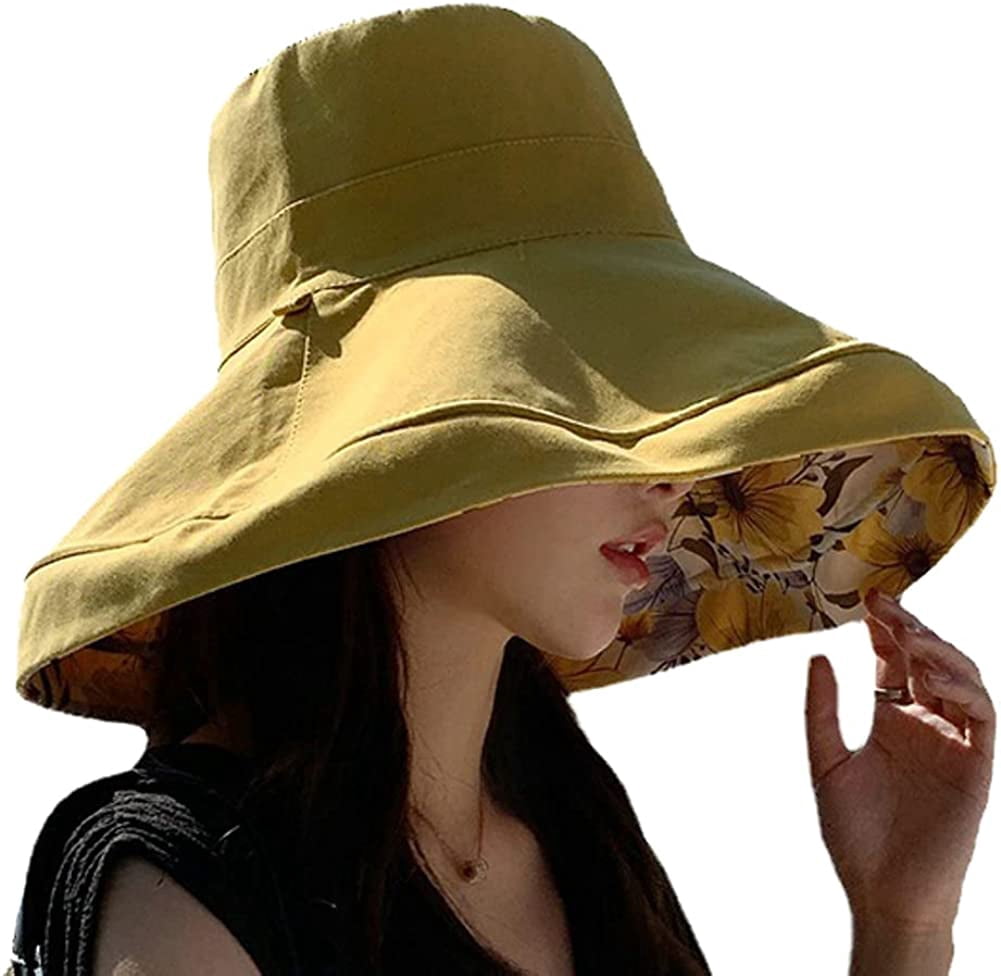 CoCopeaunts Women's Reversible Sun Hat Beach Packable Large Wide Brim ...
