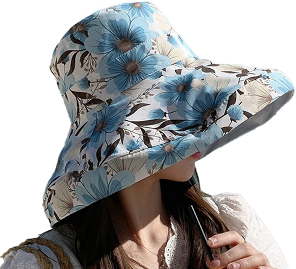 CoCopeaunts Women's Reversible Sun Hat Beach Packable Large Wide Brim ...