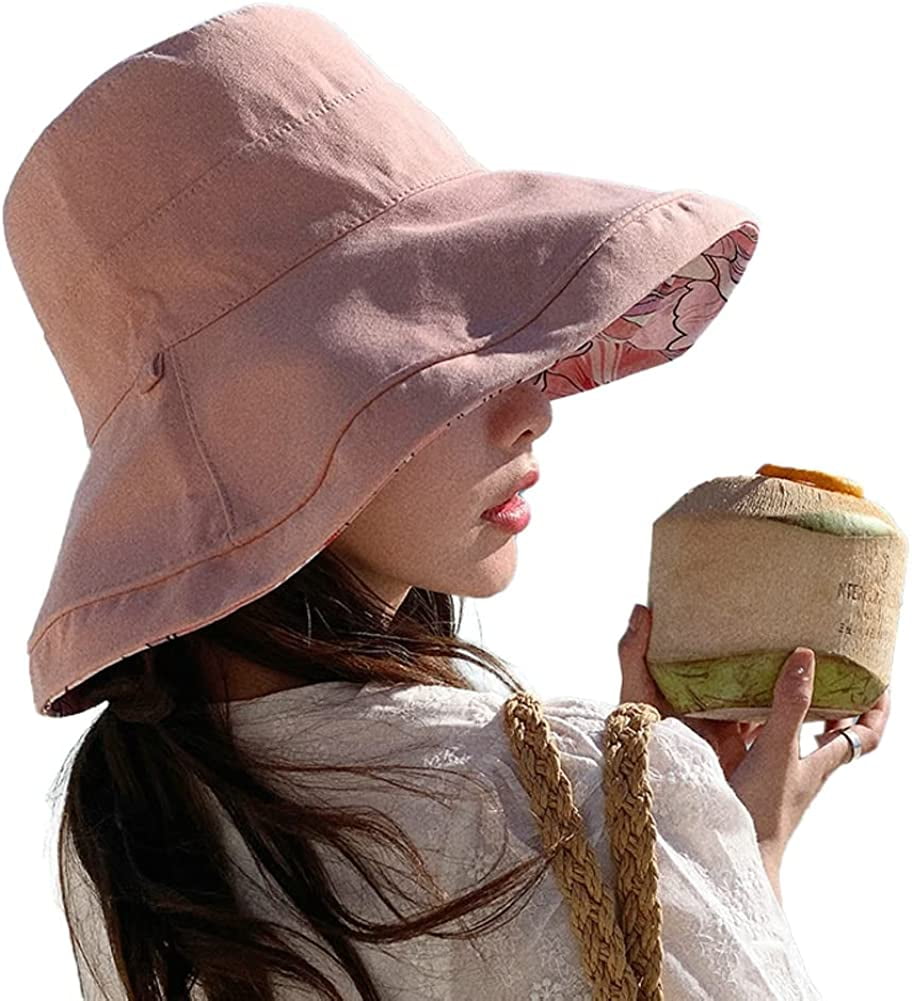 CoCopeaunts Women's Sun Hat Packable Reversible Bucket Hat UV Sun Protection Wide Brim Fishmen ...
