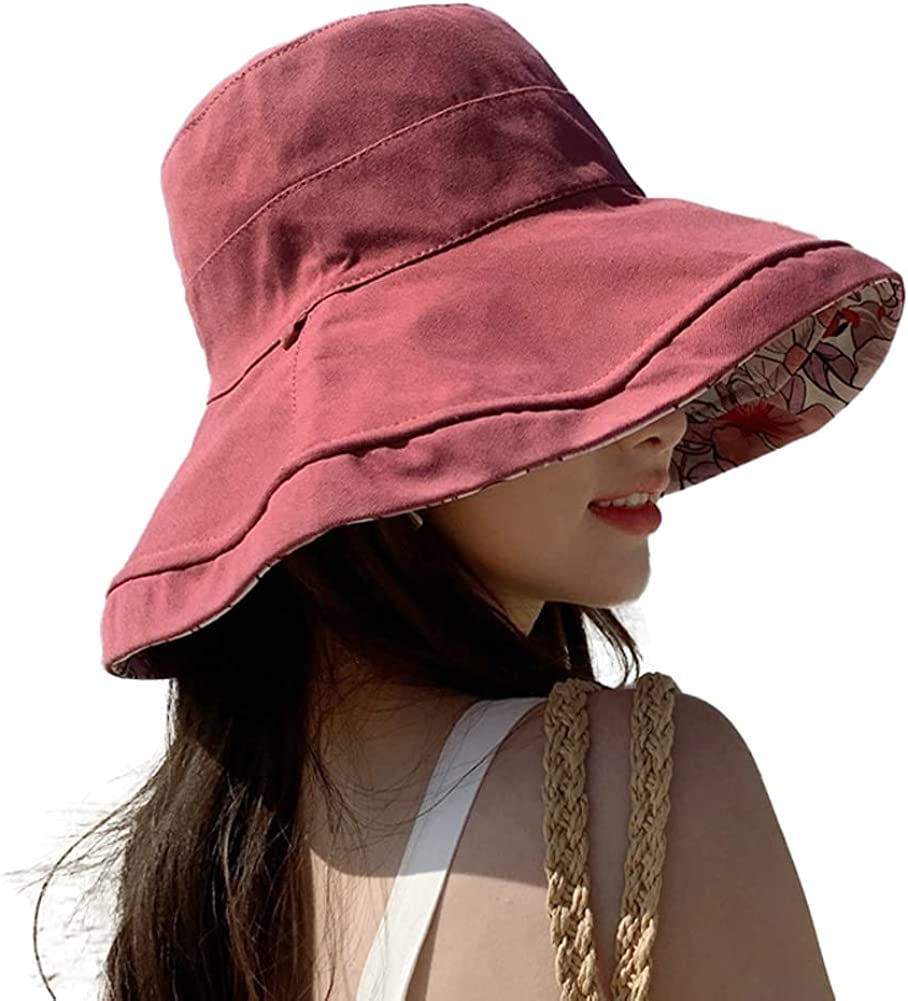 CoCopeaunts Women's Sun Hat Packable Reversible Bucket Hat UV Sun ...