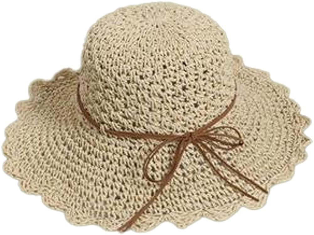 CoCopeaunts Women's Sunhat Straw Wide Brim Breathable Summer Bucket Hat ...