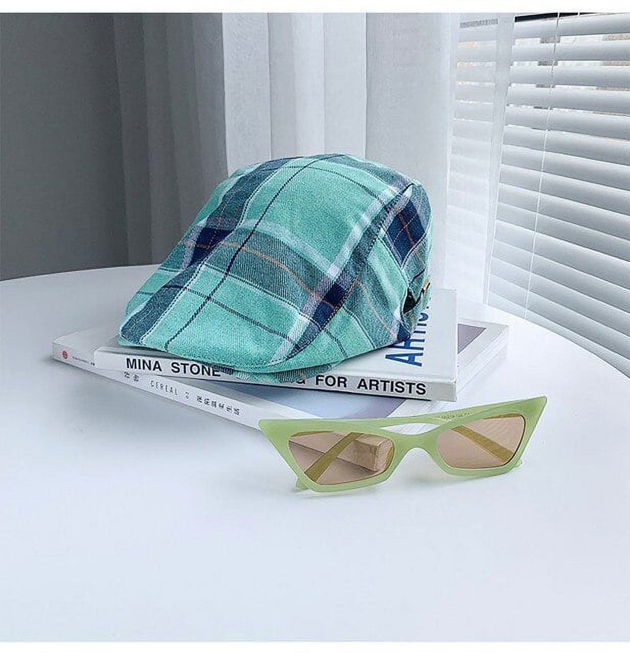 CoCopeaunts Womens Beret Hat Autumn Unisex Plaid Berets Newsboy Hat ...