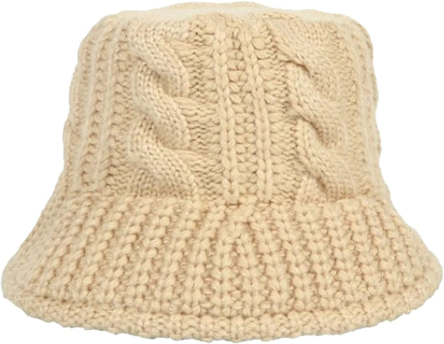 CoCopeaunts Womens Bucket Hat Solid Color Foldable Floppy Knit Bucket ...