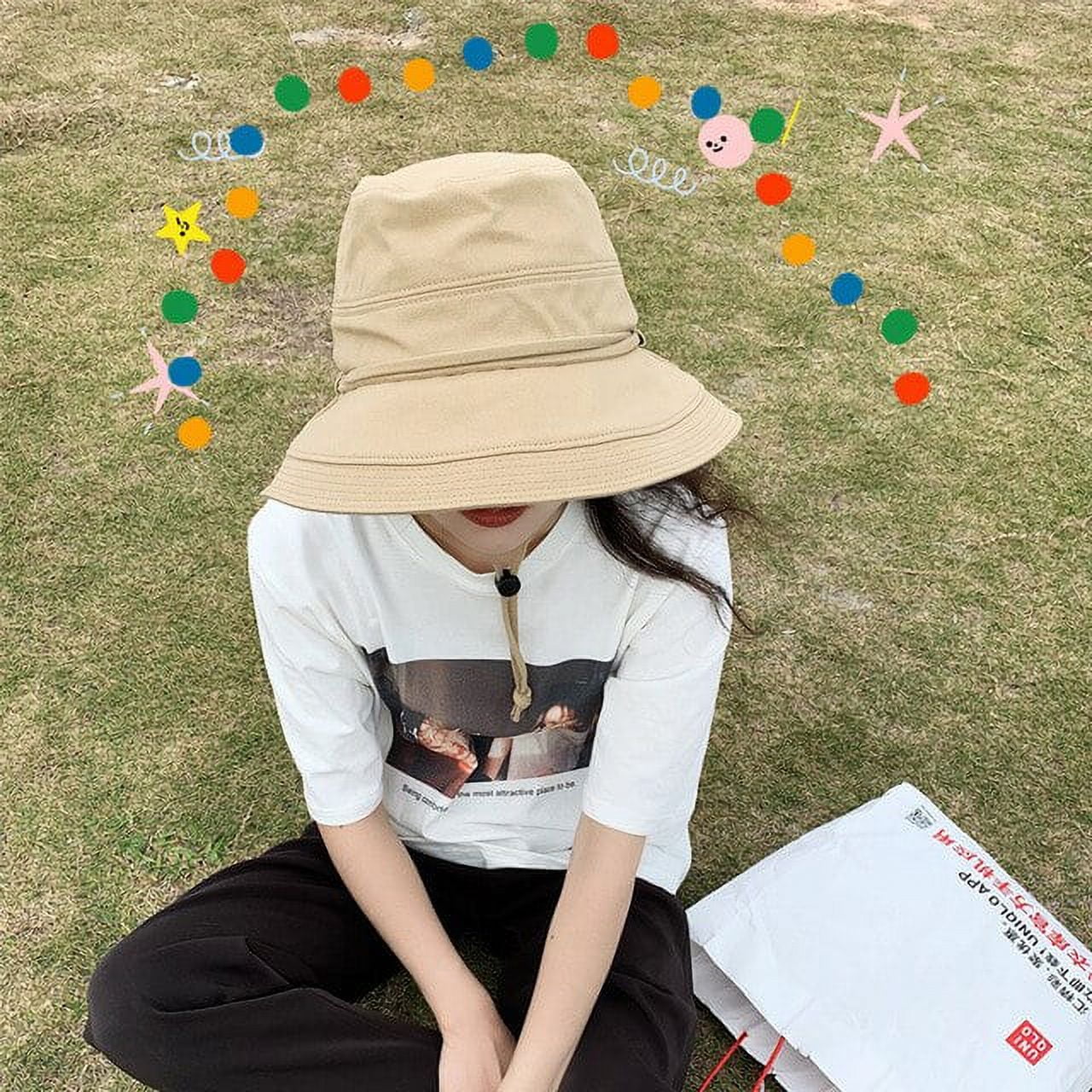 CoCopeaunts Womens Cotton Bucket Hat Summer UV Protection Sun Visor ...