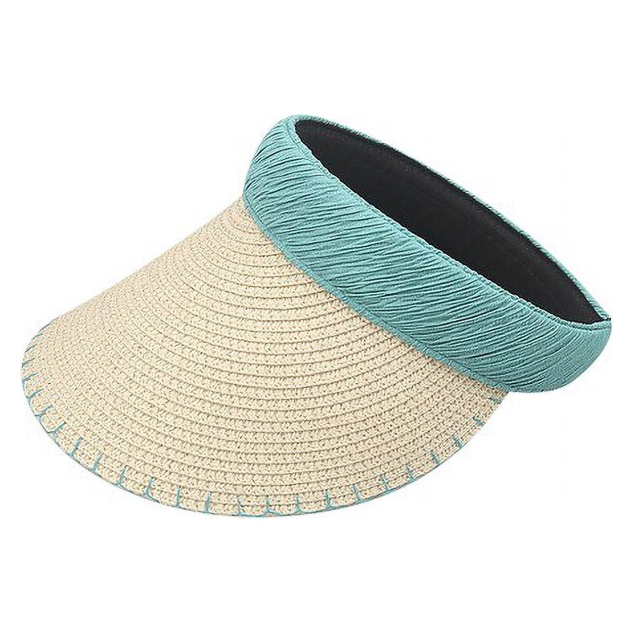 CoCopeaunts Womens Empty Top Straw Hat Summer Wide Brim UV Protection ...