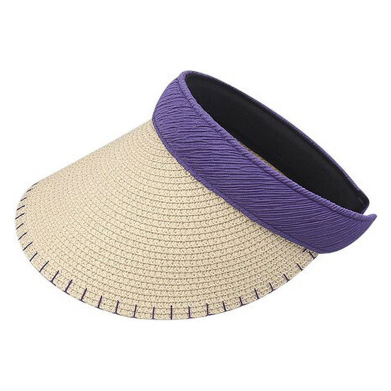 CoCopeaunts Womens Empty Top Straw Hat Summer Wide Brim UV Protection ...