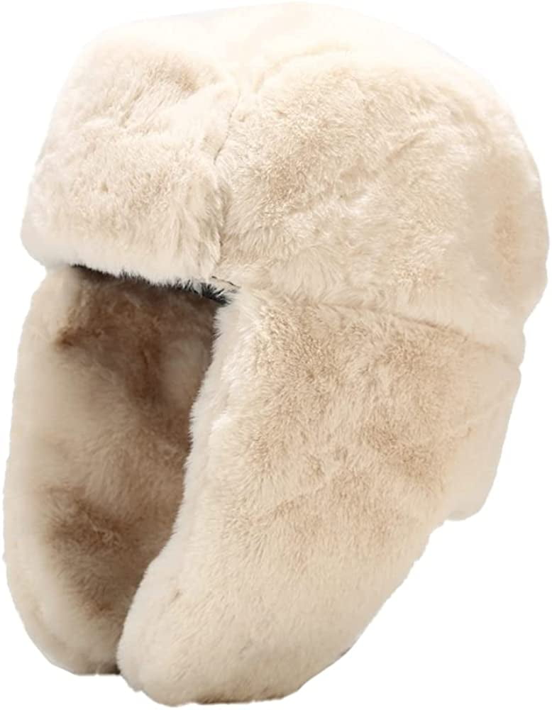 CoCopeaunts Womens Winter Trapper Hat Cozy Faux Fur Ushanka Russian Ski ...