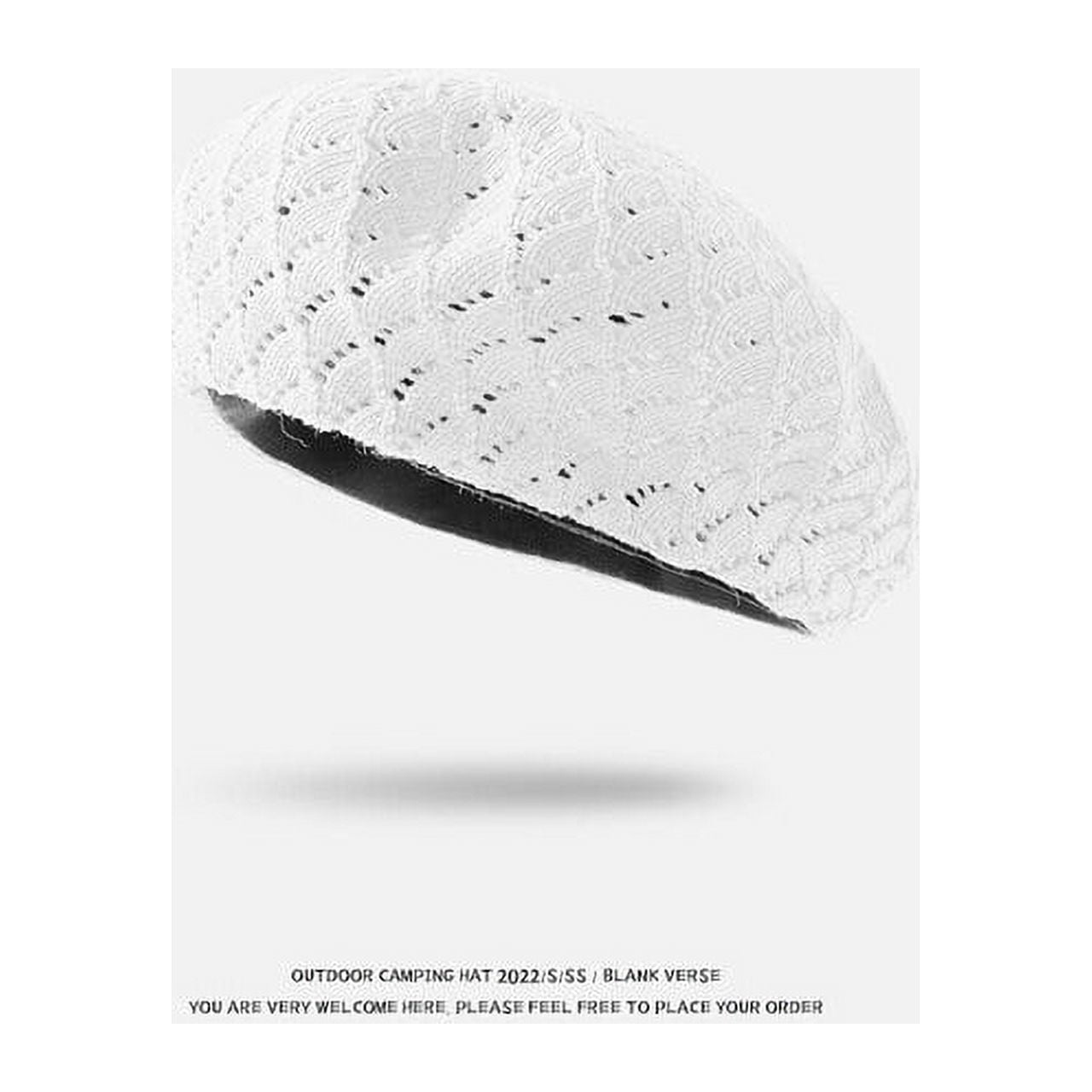 CoCopeaunts Wool Beret Hats For Women Autumn Hollow Knitted Beanies Hat ...