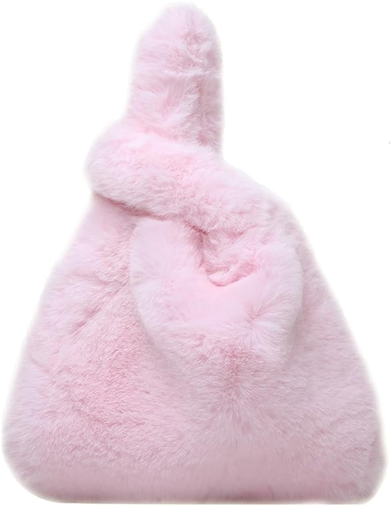 CoCopeaut Cute Furry Purse for Women Fuzzy Faux Fur Tote Handbag Soft ...
