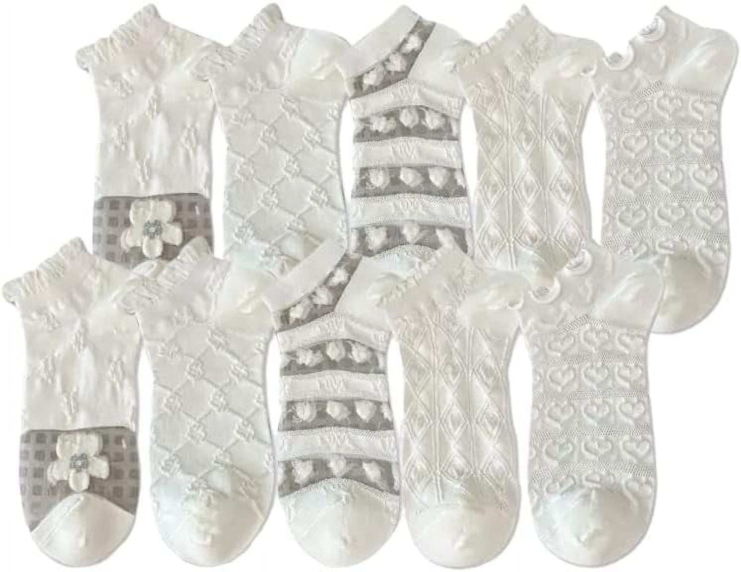 CoCozhu 5/10 Pairs Crystal Glass Socks for Women, Summer Transparent ...