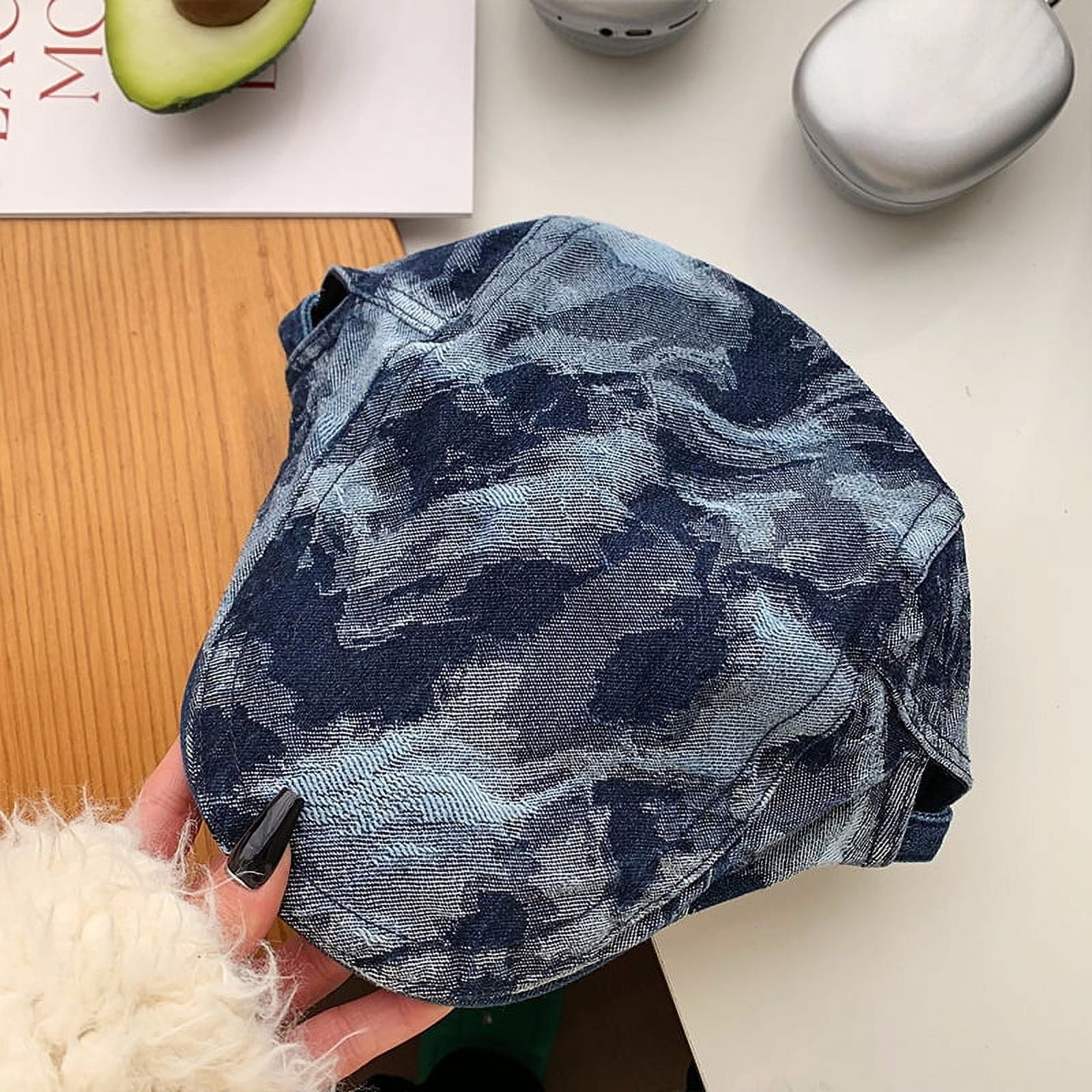 CoCozhu Japanese Style Ancient Tie Dye Denim Forward Hat, Female Retro ...