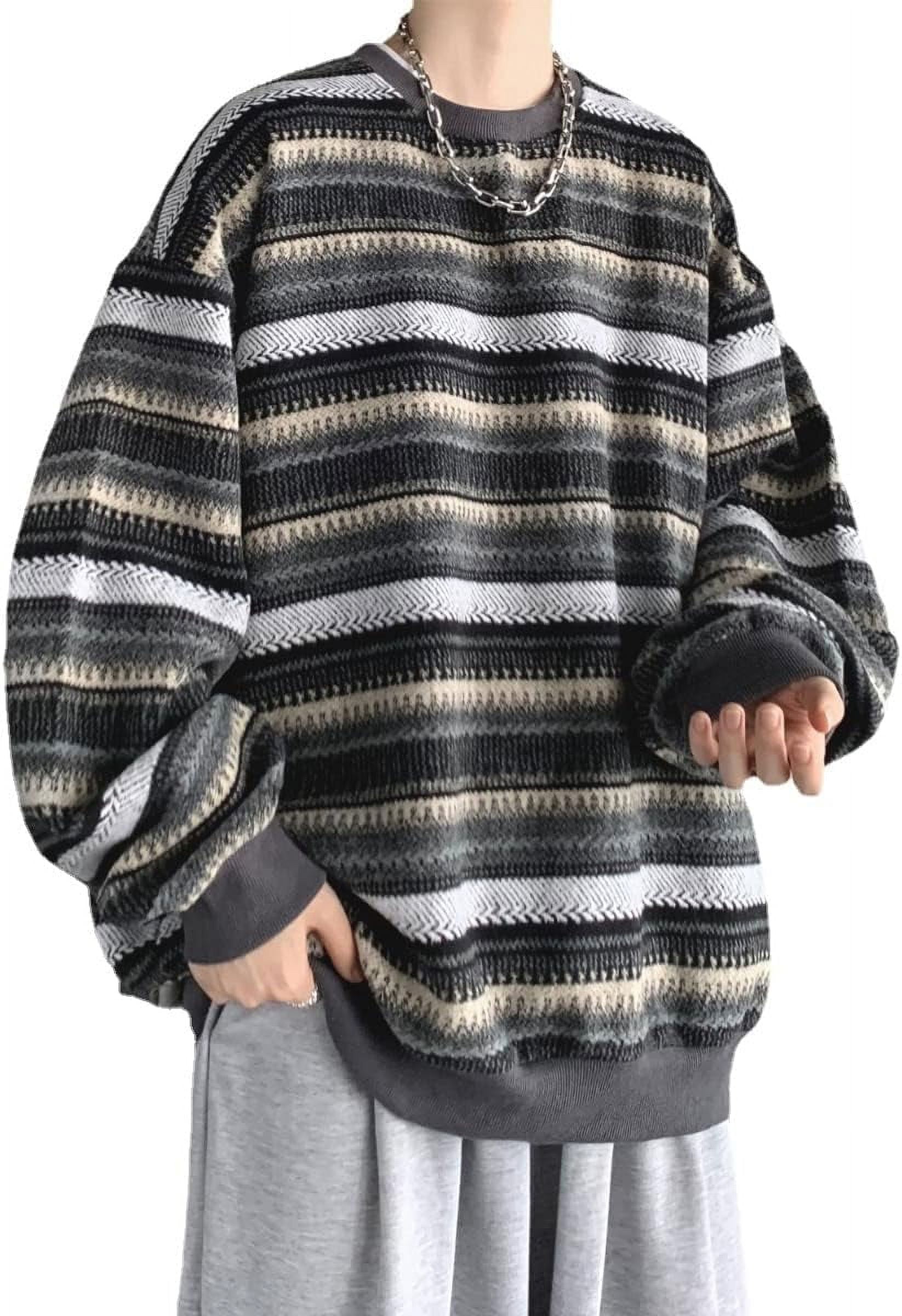 CoCozhu Oversized Sweater Y2K Grunge Stripe Knitted Pullover Fairycore ...