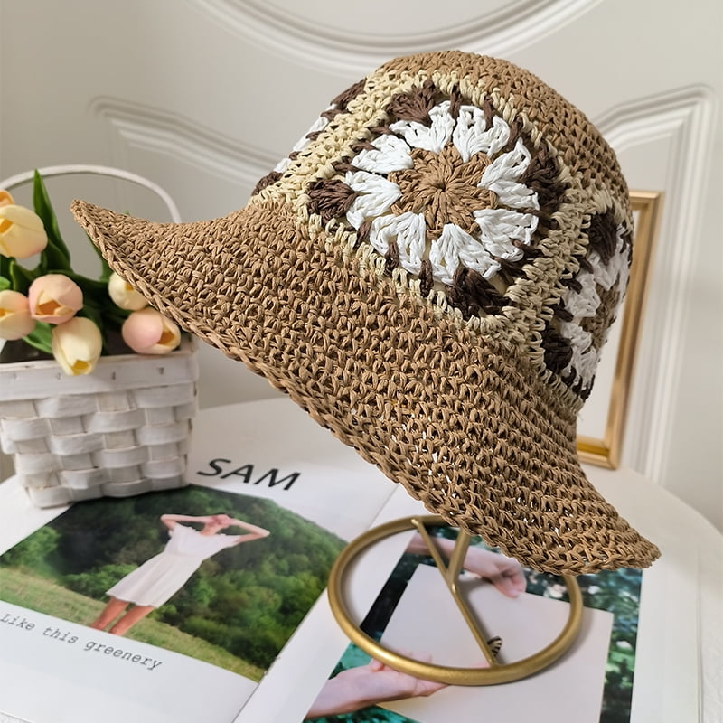CoCozhu Straw Hat Female Summer Seaside Sun Sunscreen Cap New Model Can ...