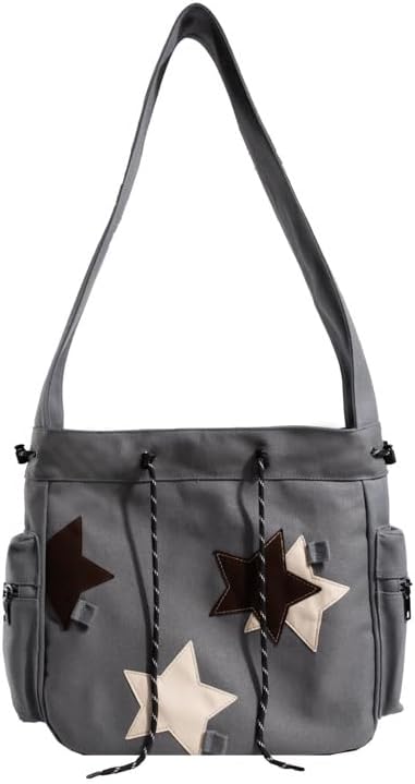 CoCozhu Y2K Star Messenger Bag Vintage Canvas Drawstring Purse ...