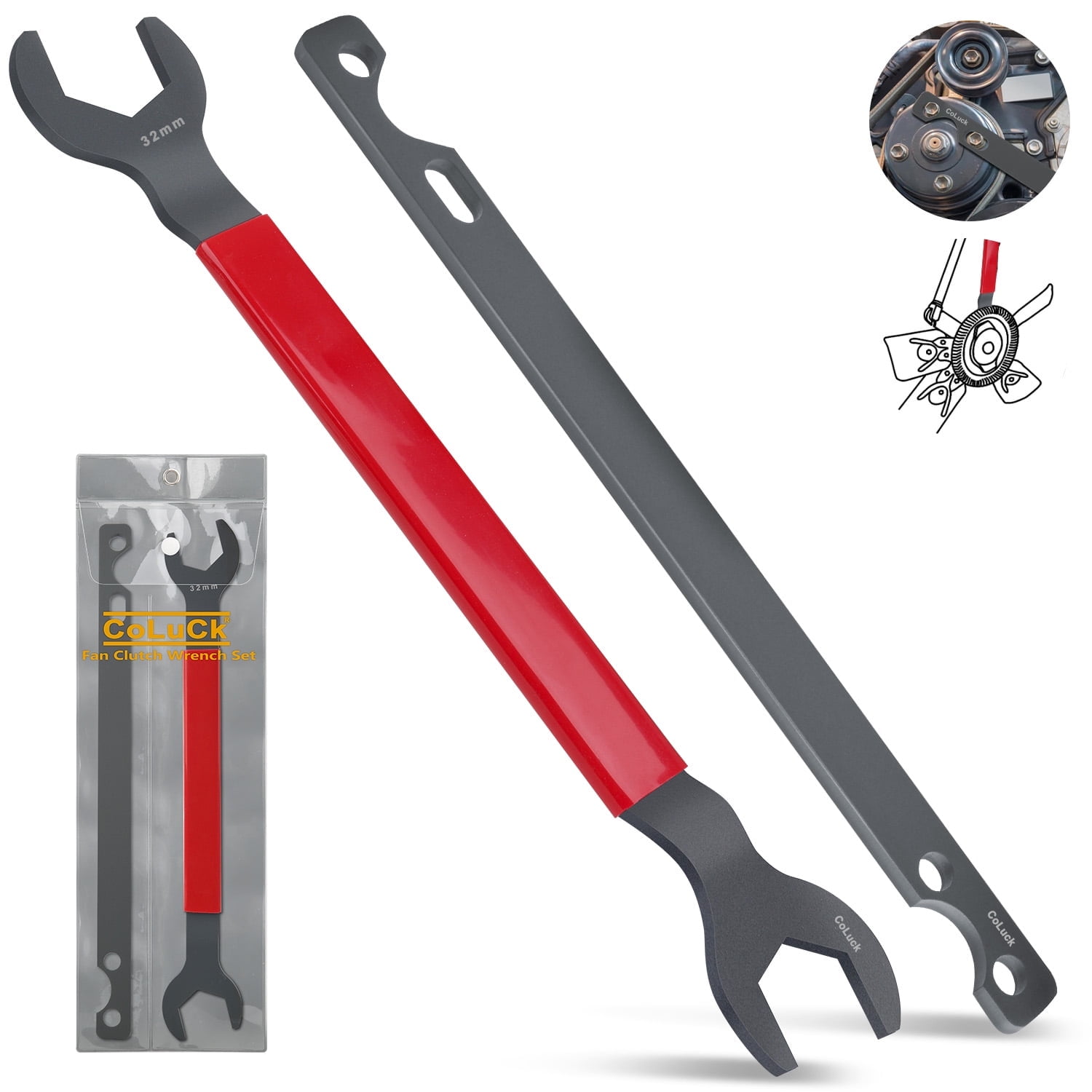 CoLuck Fan Clutch Wrench Maintenance Repair Tool Set 32 mm 36 mm