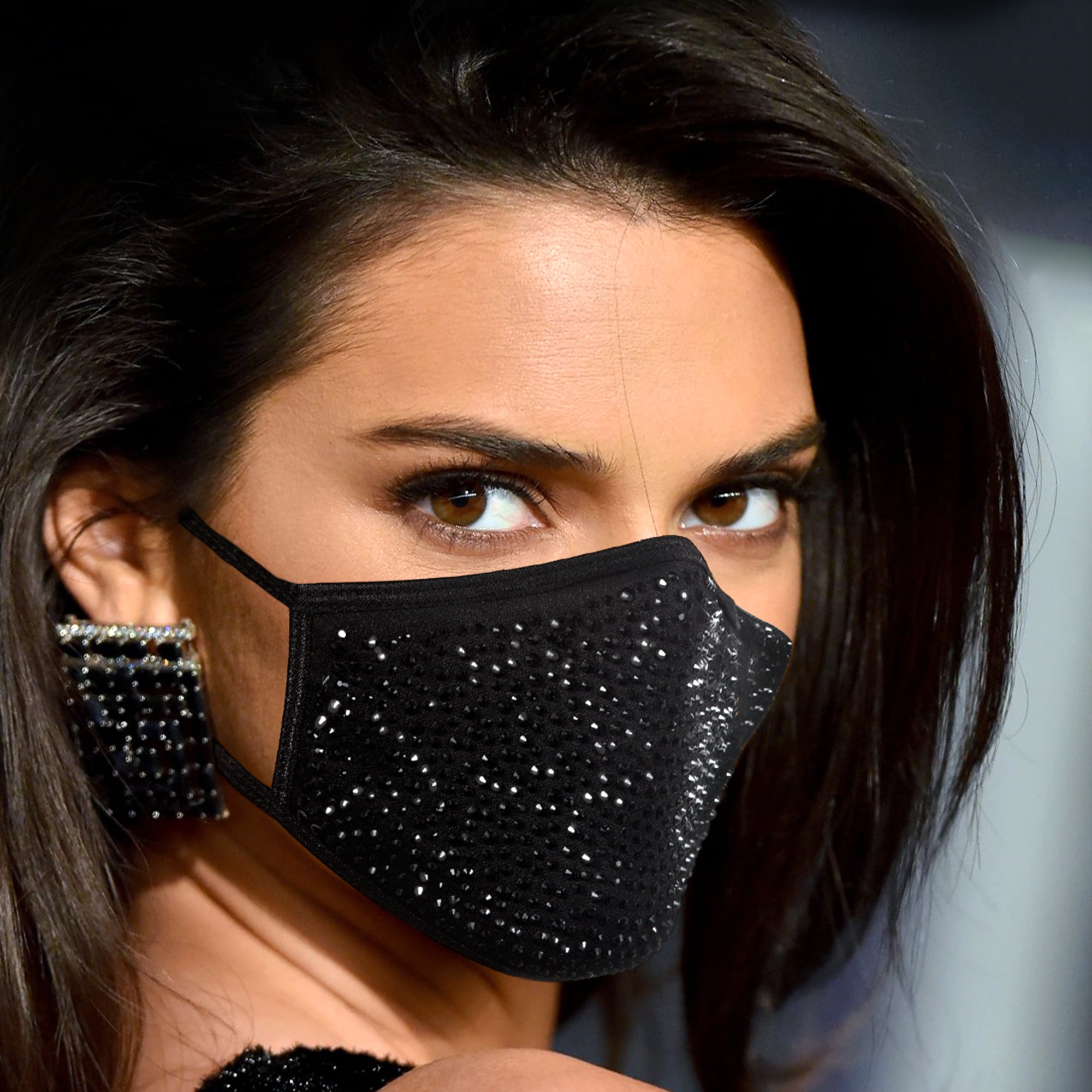 CoMiracle 4 PCS Sparkly Face Mask Bling Swarovski Rhinestone Mask ...