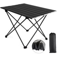 Camp Table-Outdoor Folding Table with 2 Cupholders and Carrying Bag-For ...