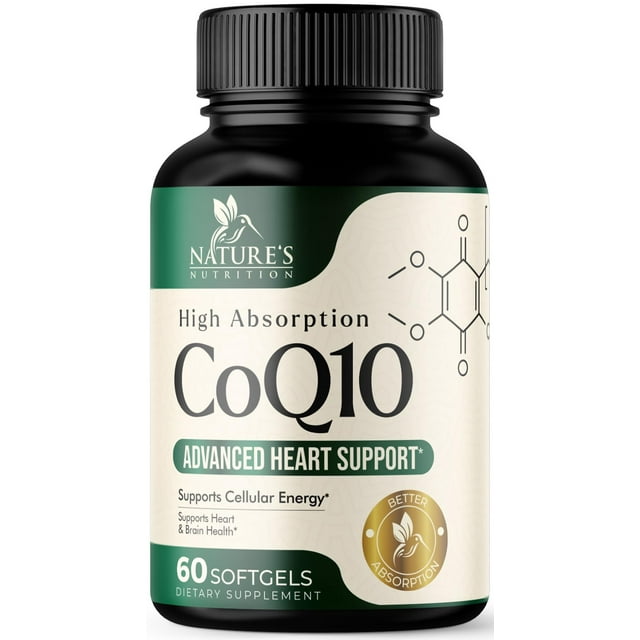 CoQ10 100mg Coenzyme Q10 Softgels - Superior Absorption, Antioxidant ...