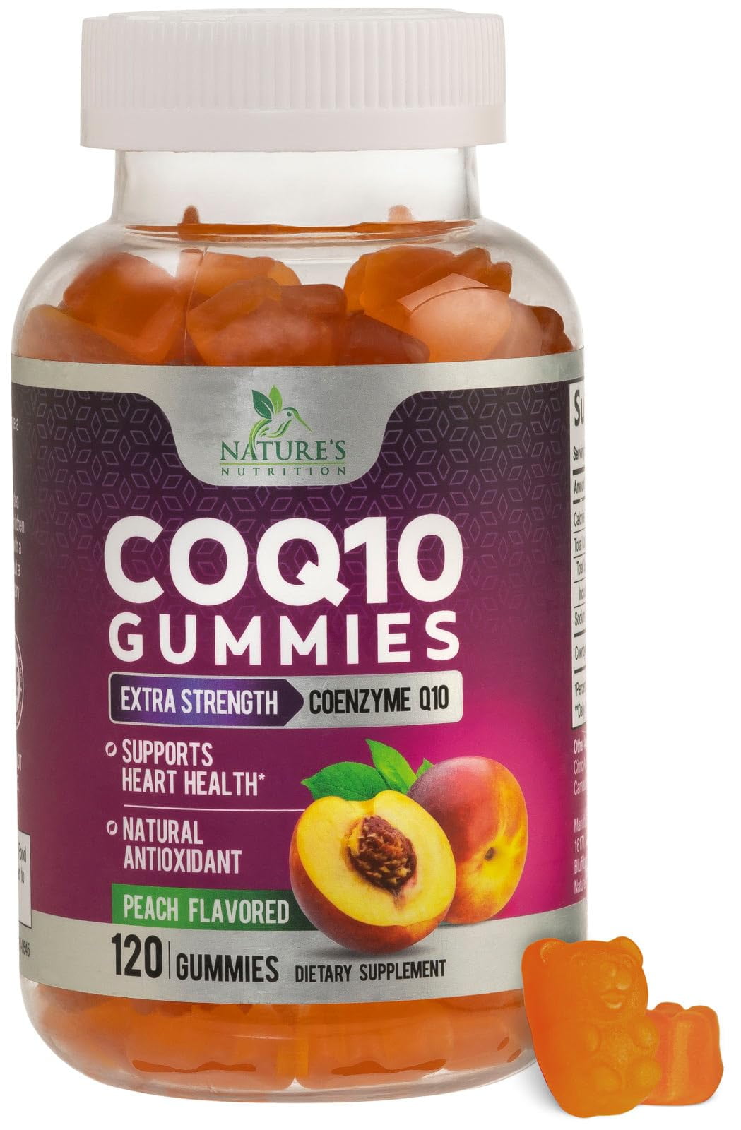 Nature's Nutrition CoQ10 Gummies 100mg for Heart Health Energy ...