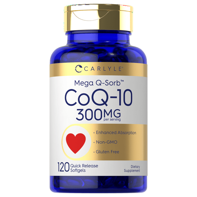 Carlyle Mega Q-Sorb CoQ10 | 300mg | 120 Softgels | Powerful Antioxidant ...