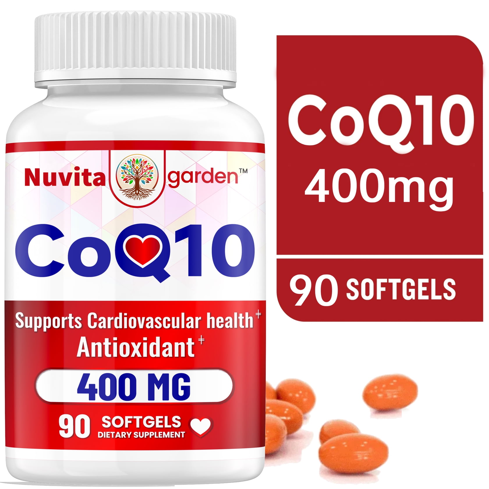 CoQ10-400mg-Softgels, Coenzyme Q10(Ubiquinone) Supplement for High-Absorption, Powerful ...