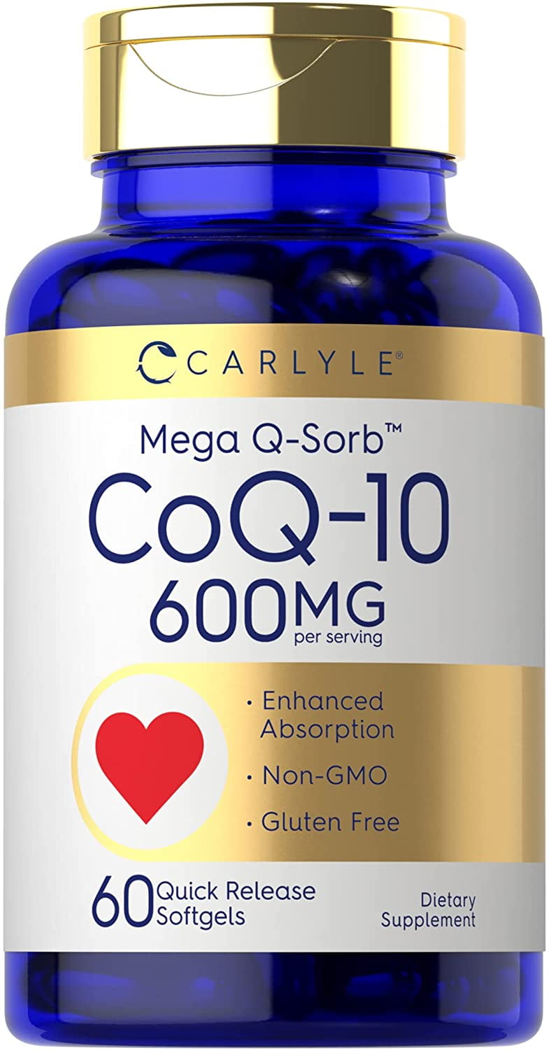 Carlyle CoQ10 600 mg, 60 Softgels, Black Pepper Extract, Antioxidant Supplement - Walmart.com