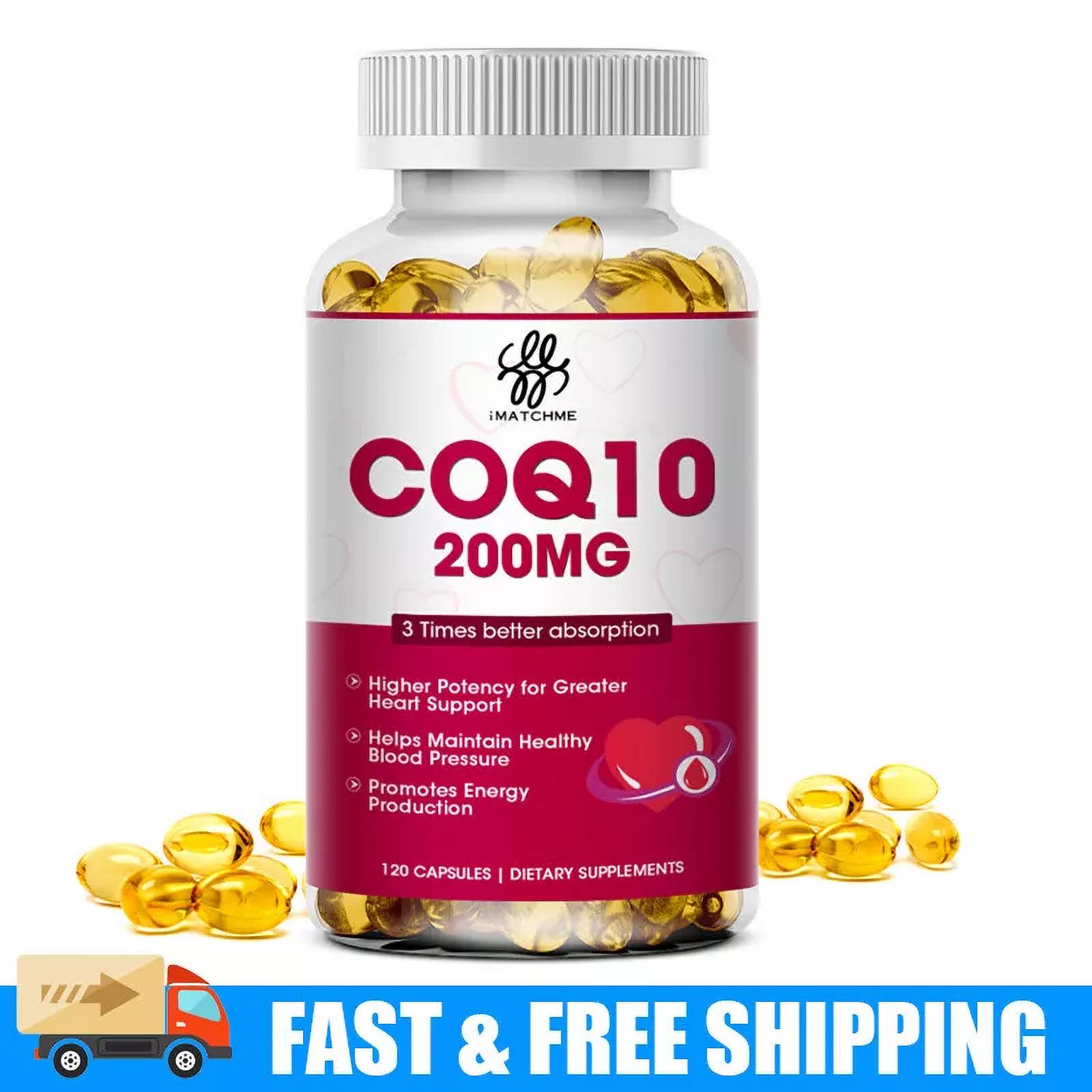 CoQ10 Coenzyme Q-10 Coenzyme 200mg Capsules BIOPERINE Antioxidant Heart ...