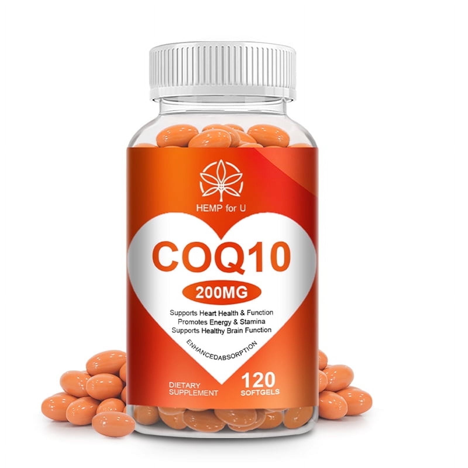 HFU Coenzyme Q10 600mg Vegetarian Softgels, Supports Heart Health ...