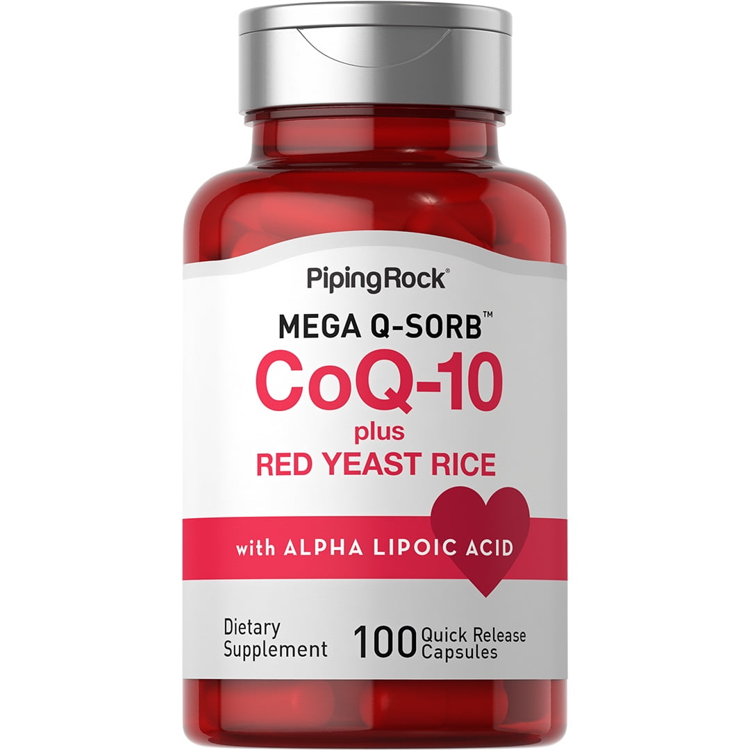 Piping Rock CoQ10 with Red Yeast Rice, Vitamin-like Nutrient, Non-GMO ...