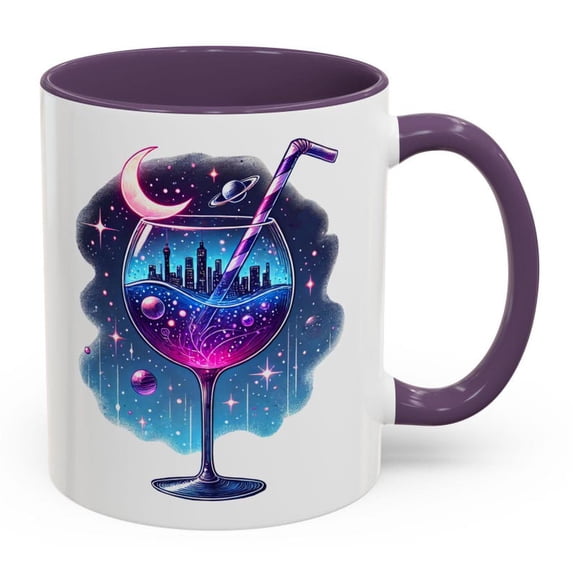CoS1Mic ktail Space Mug, Surreal Galaxy Drink with CitkY1Line, Moon ...
