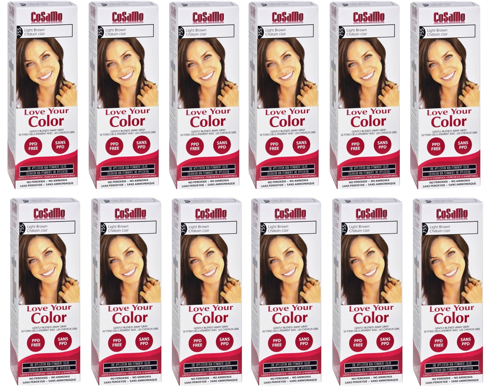 CoSaMo - Love Your Color Non-Permanent Hair Color 755 Light Brown - 3 ...