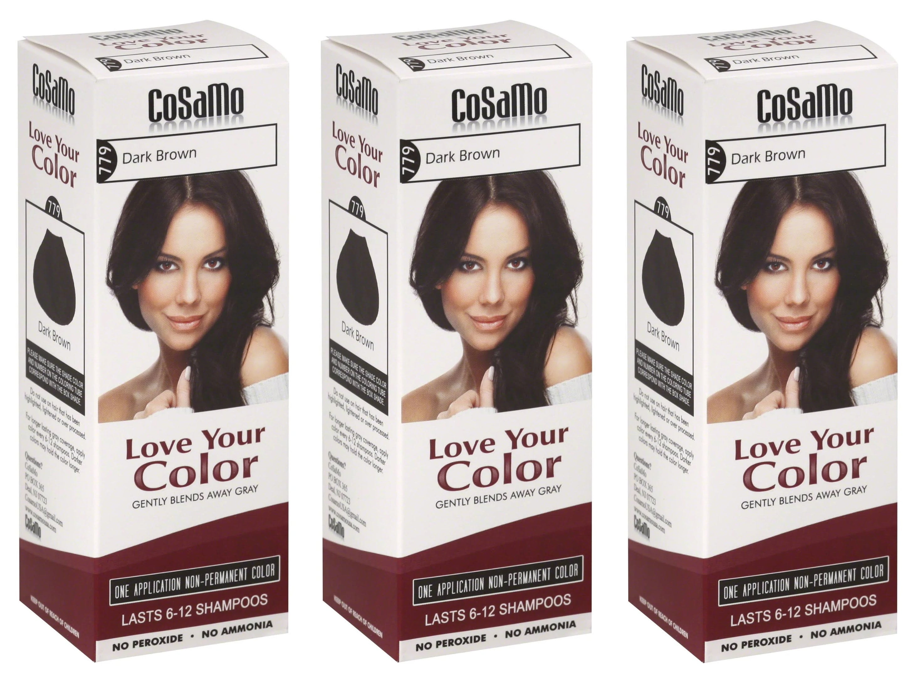 CoSaMo Love Your Color Non-Permanent Hair Color 779 Dark Brown - 3 oz ...