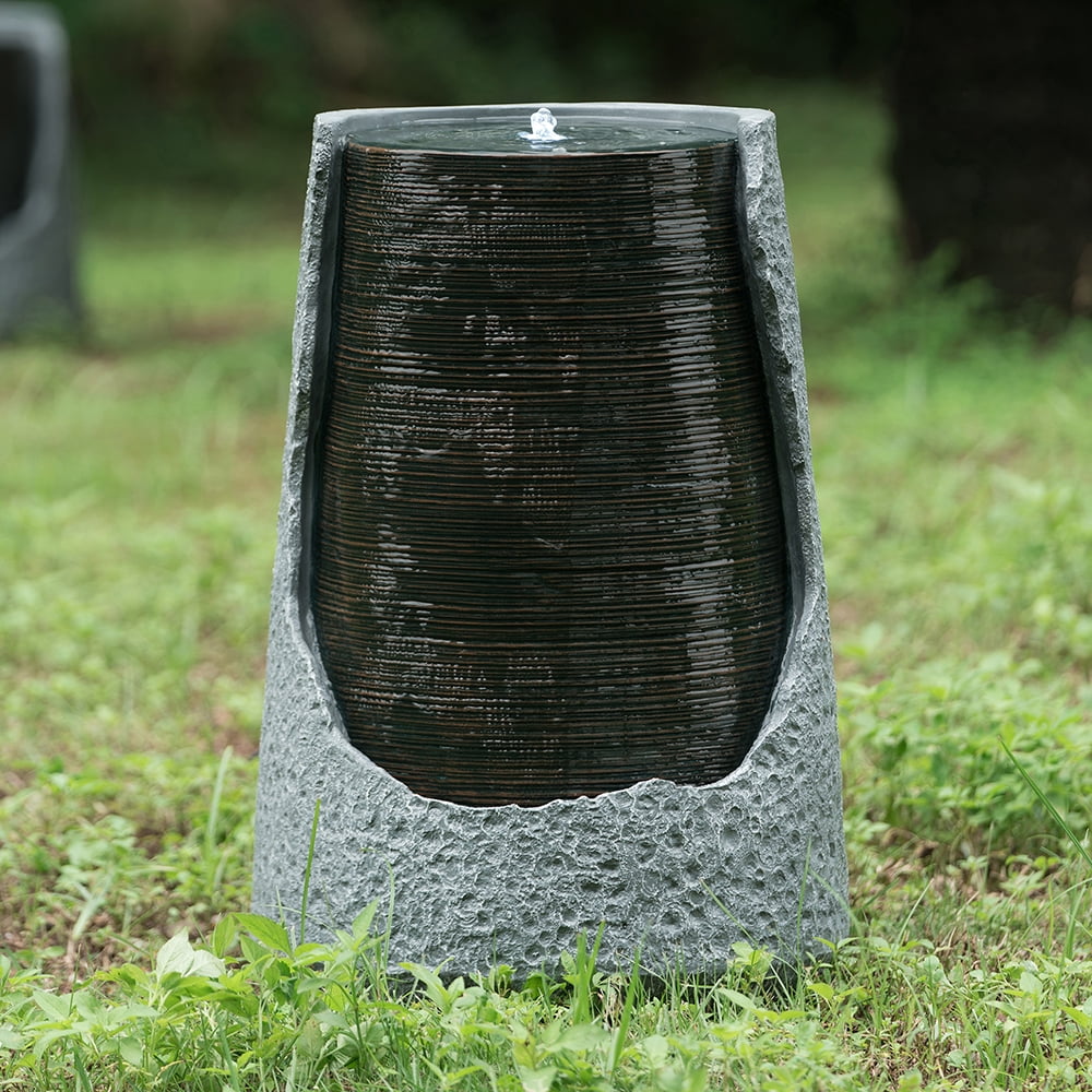 CoSoTower 17X17X26" Indoor Outdoor Polyresin Water Fountain, Unique ...