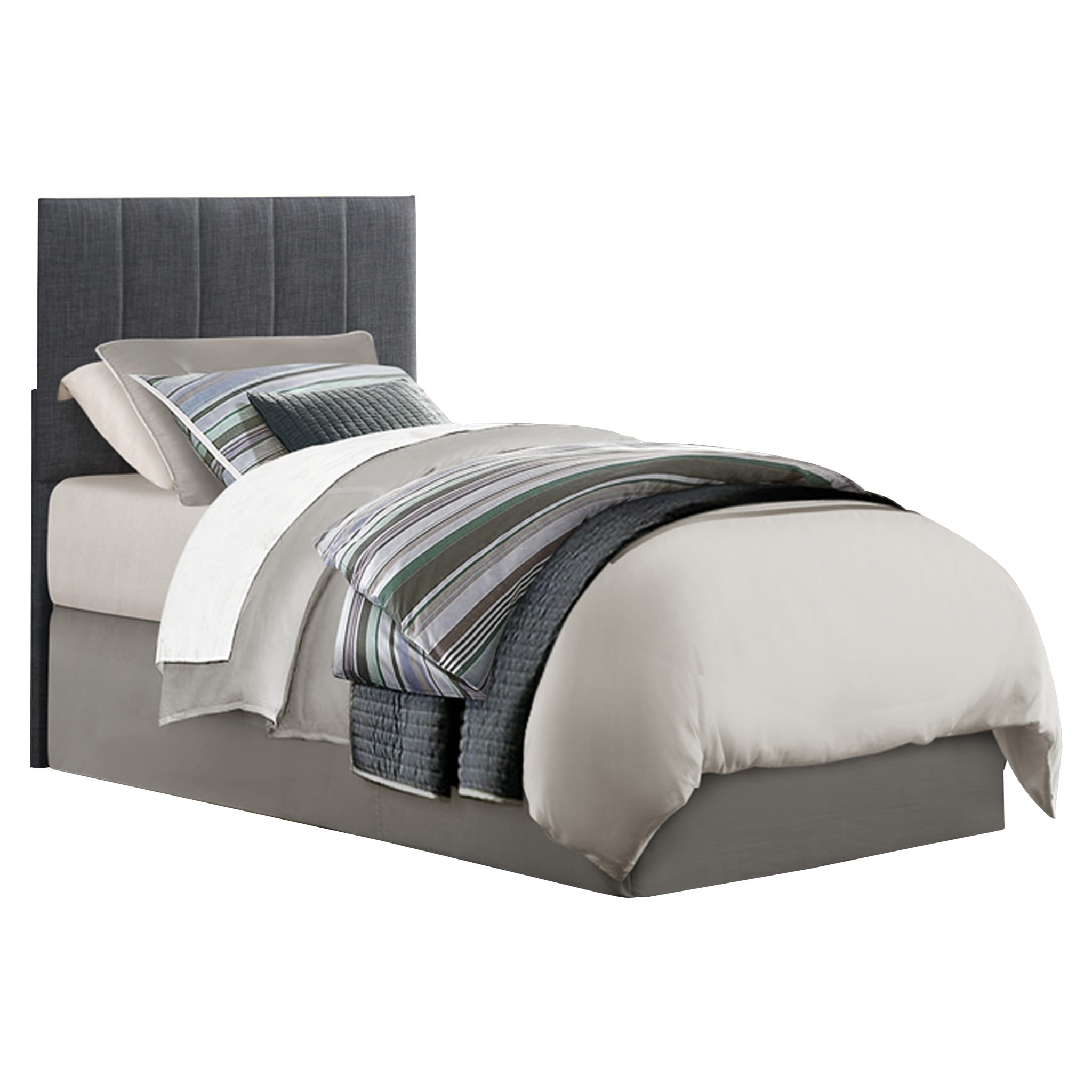 CoSoTower 1Pc Twin Headboard Gray Fabric Upholstery Padded Vertical ...