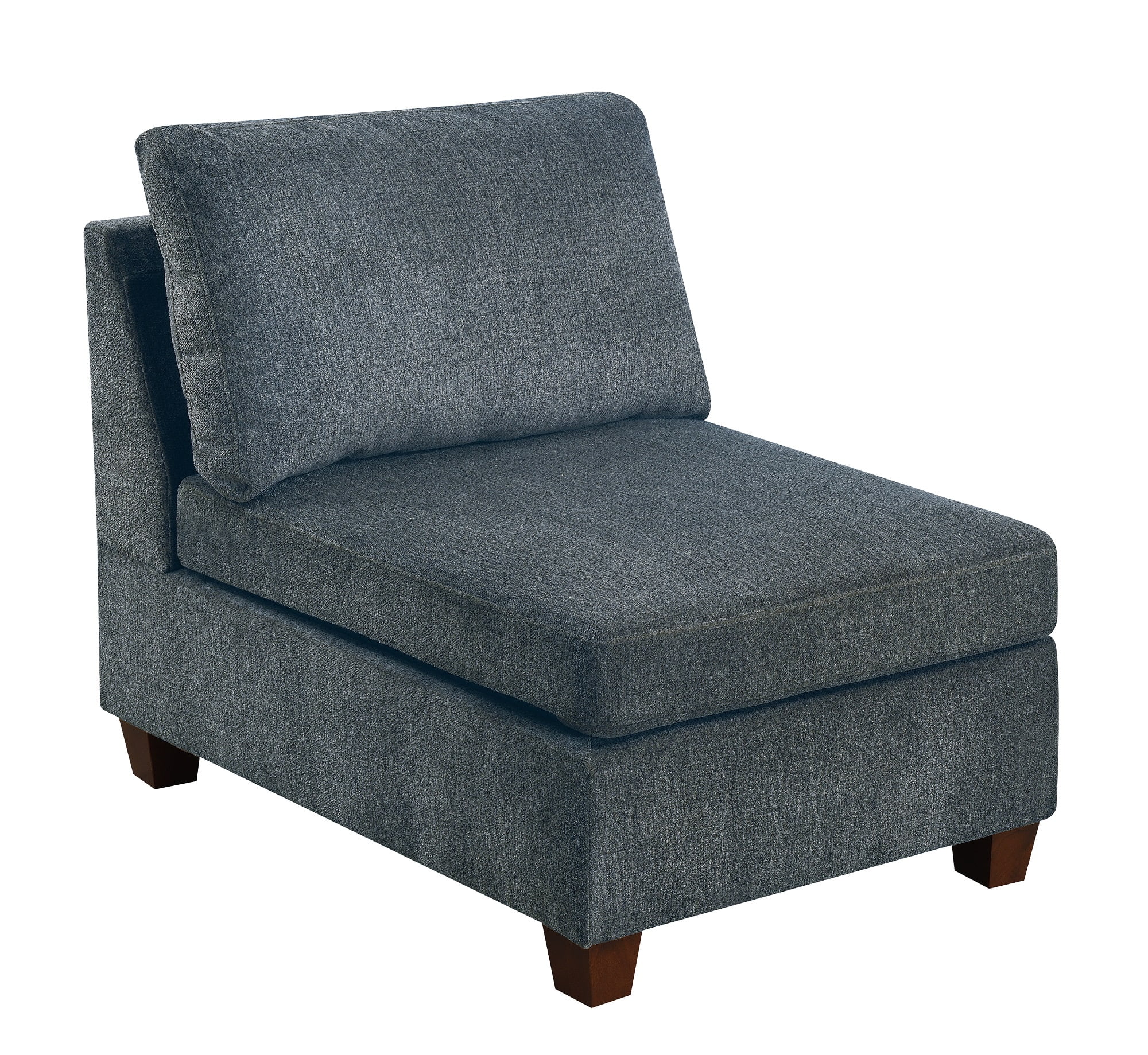 CoSoTower 1pc ARMLESS CHAIR ONLY Grey Chenille Fabric Modular Armless ...