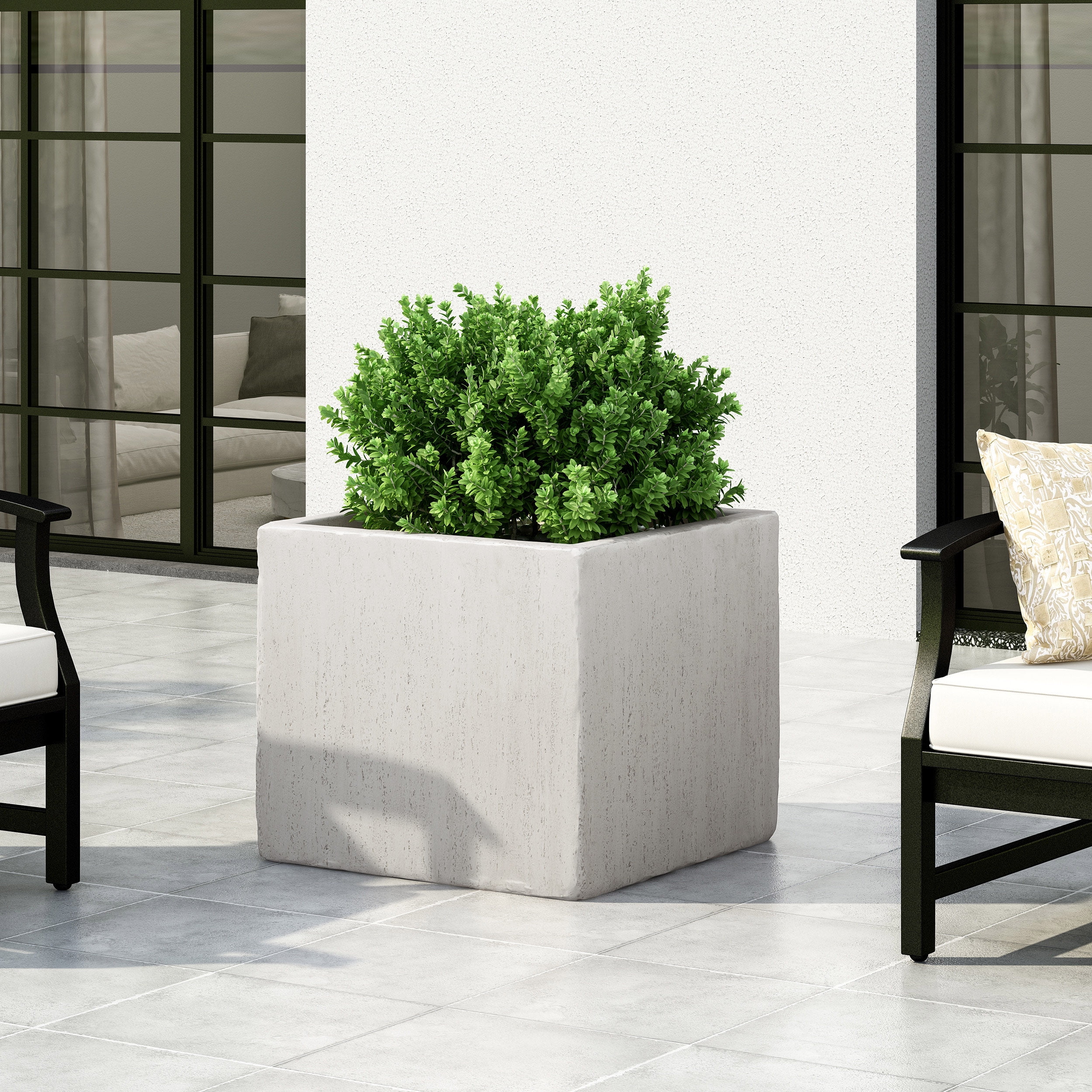 CoSoTower 21.5" Lightweight Concrete Planter - Modern Outdoor Garden ...